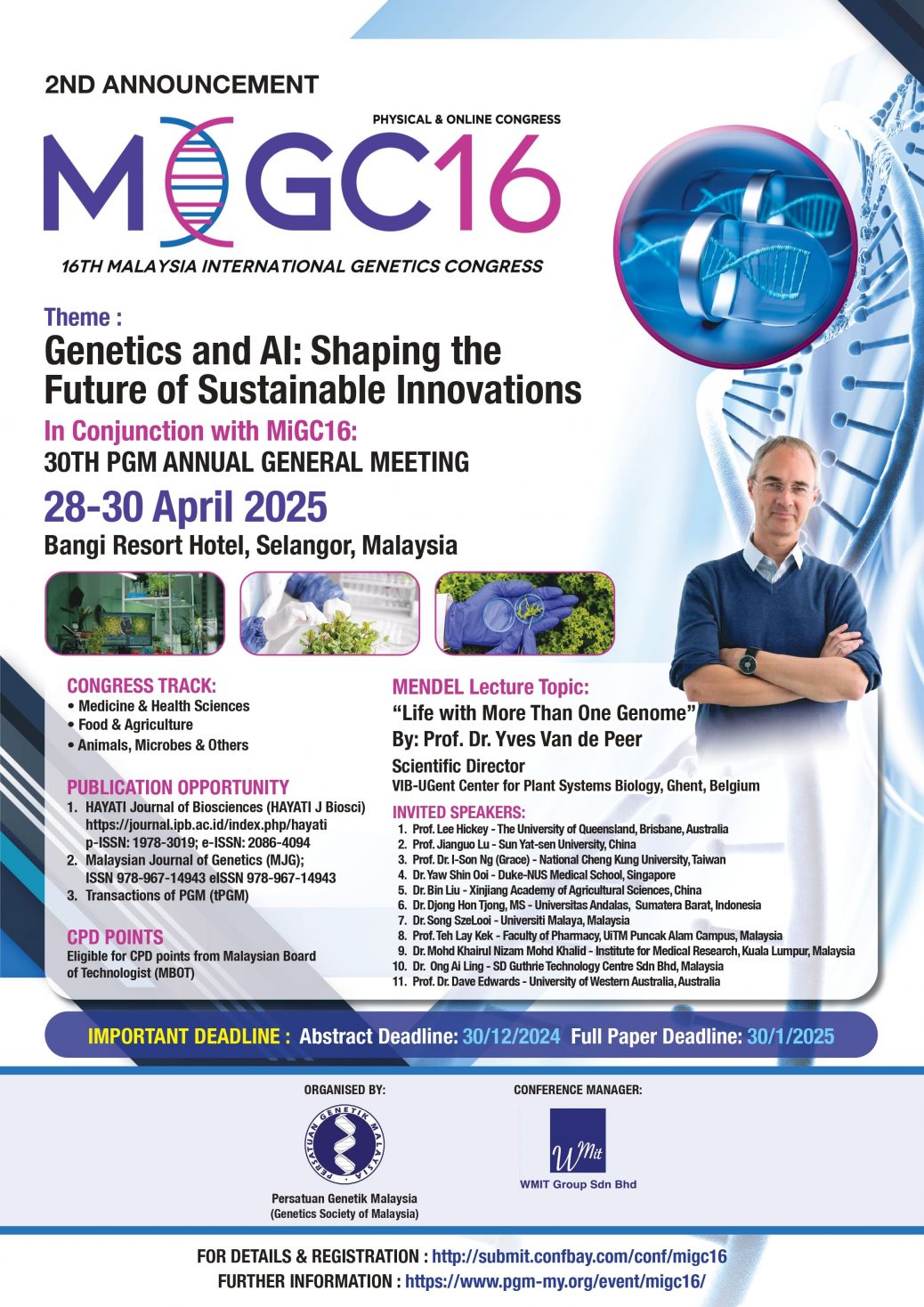 Malaysia International Genetics Congress (MiGC16) – Persatuan Genetik ...