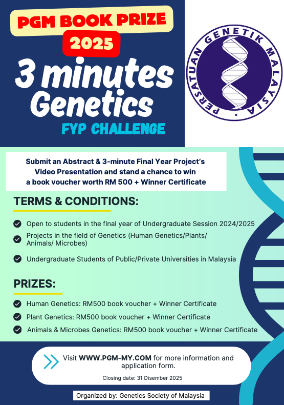 PGM Book Prize 2025: Calling for Nominations – Persatuan Genetik Malaysia